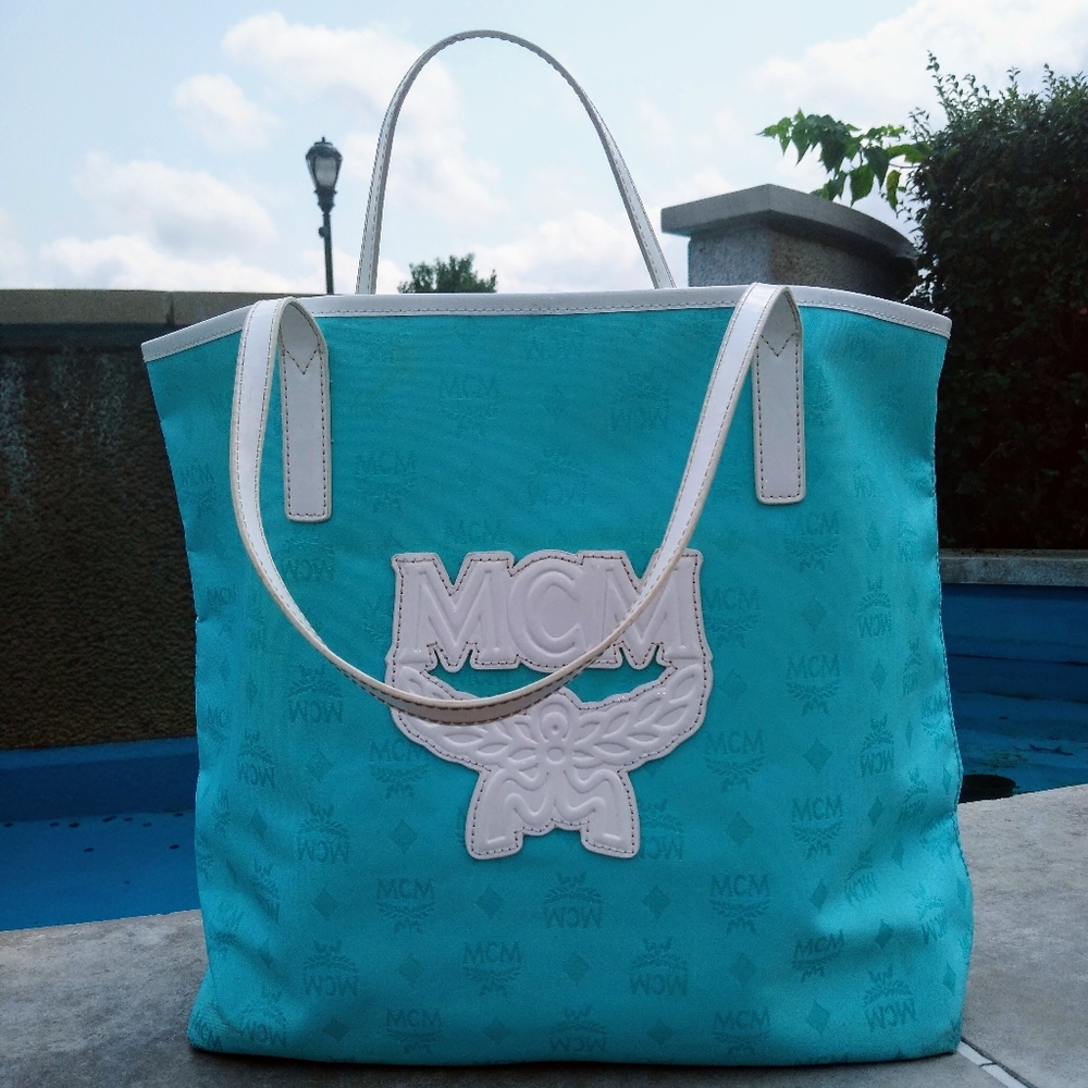 Mcm Authentic Limited Edition Canvas Handbag - Gem